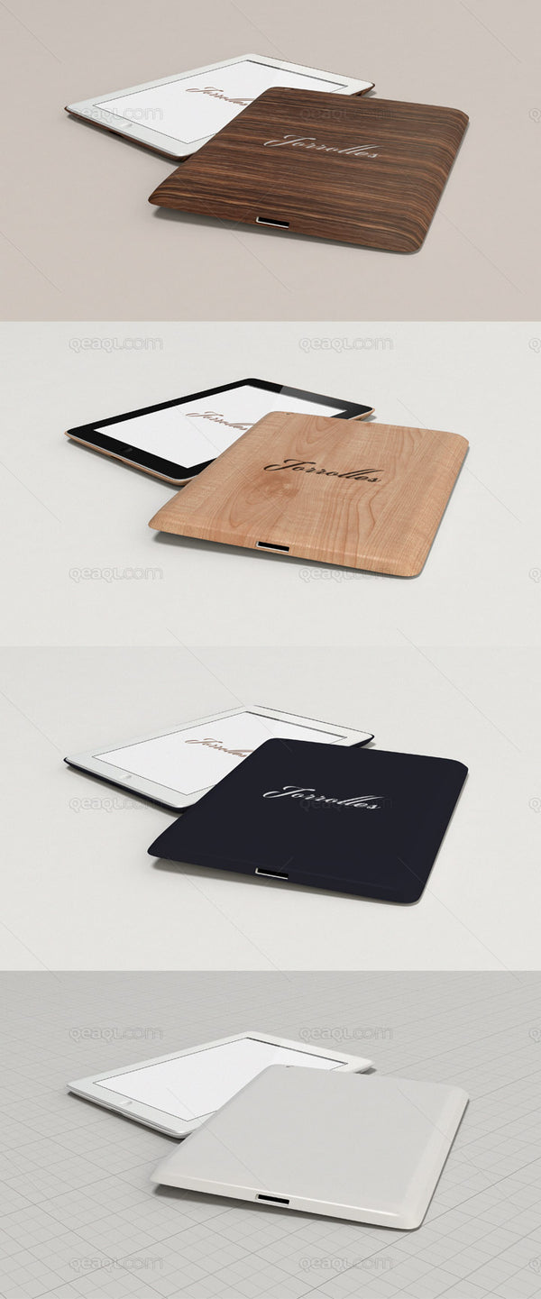 Wood and Plastic Scene with iPad Mockup - Mockup Hunt