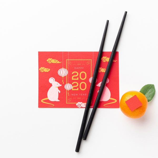 Chinese New Year Concept With Chopsticks Psd - Mockup Hunt