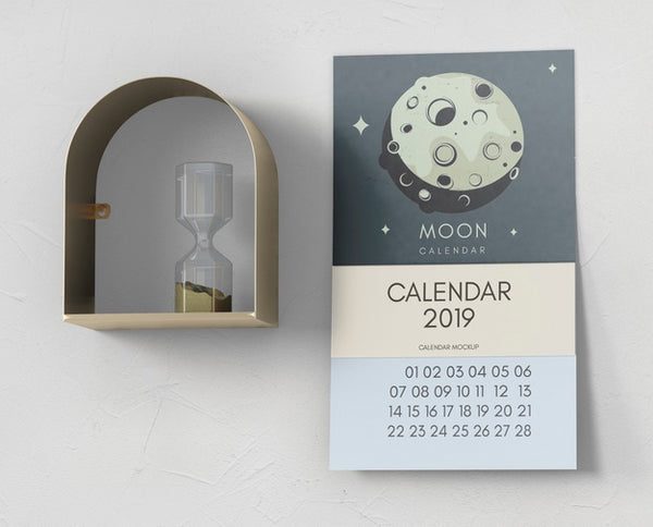 Decorative Calendar Mockup On Wall Psd - Mockup Hunt
