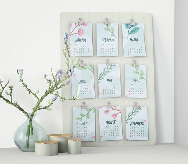 Decorative Calendar Mockup On Wall Psd - Mockup Hunt