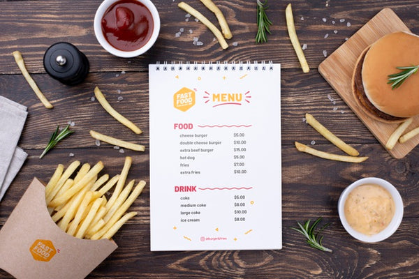 Fast Food Menu Concept Mock-Up Psd - Mockup Hunt