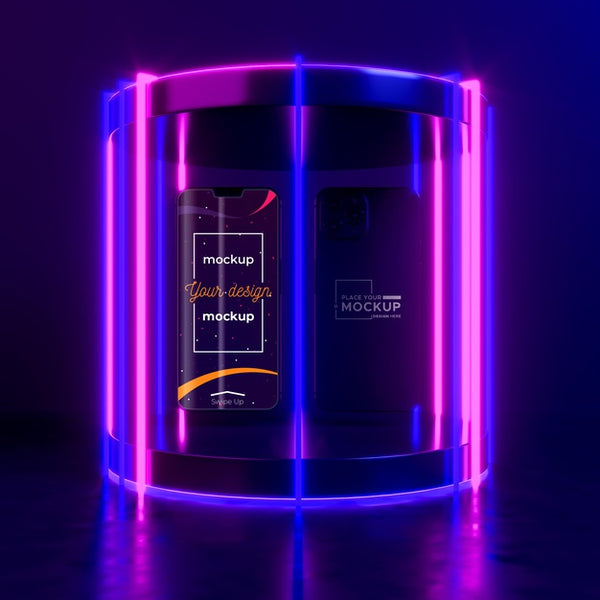 Neon Device Concept Mock-Up Psd - Mockup Hunt