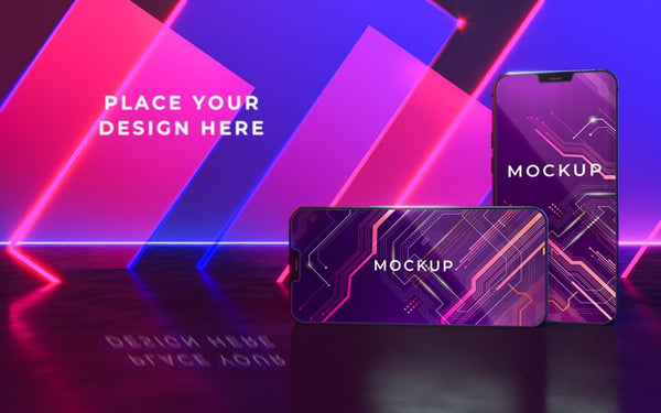 Neon Device Concept Mock-Up Psd - Mockup Hunt