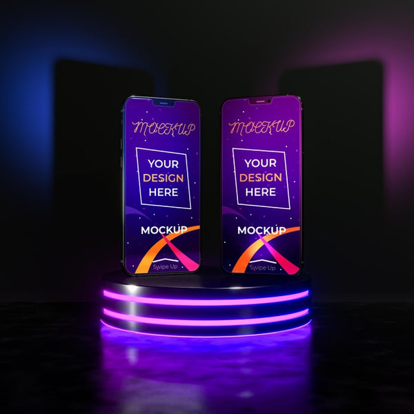 Neon Device Concept Mock-Up Psd - Mockup Hunt