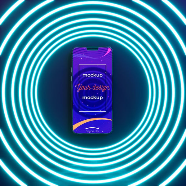 Neon Device Concept Mock-Up Psd - Mockup Hunt