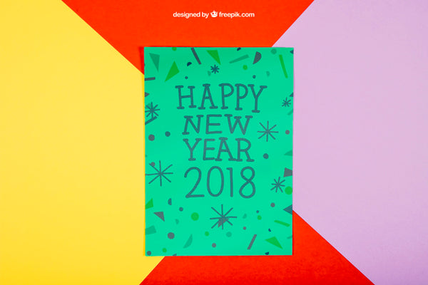 New Year Mockup With Poster Psd - Mockup Hunt