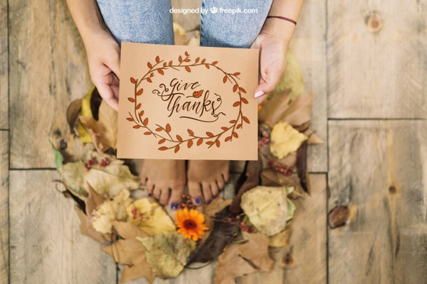 Thanksgiving Mockup With Cardboard Psd - Mockup Hunt