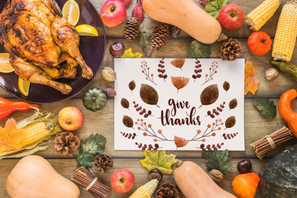 Thanksgiving Mockup With Cover Or Paper Psd - Mockup Hunt