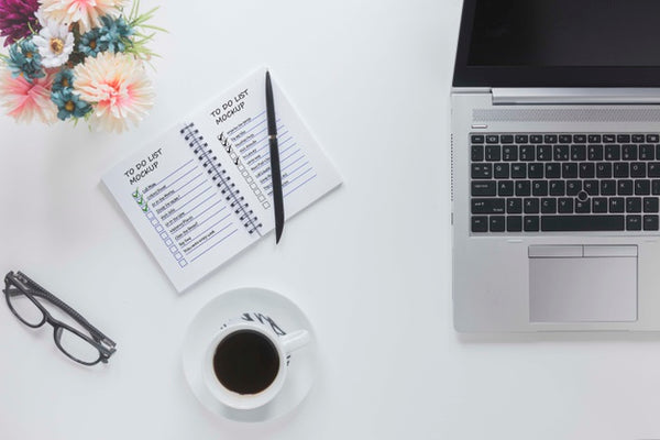Top View Desk Concept With Mock-Up Psd - Mockup Hunt