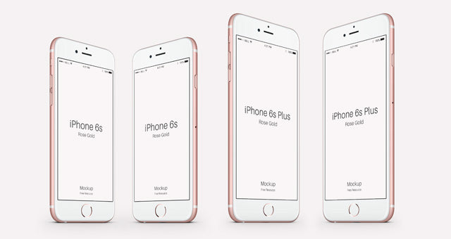 Set of iPhone 6s Psd Rose Gold Mockups - Mockup Hunt