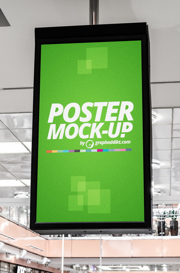 Shop Mall Display Screen Advertisement Board Mockup - Mockup Hunt