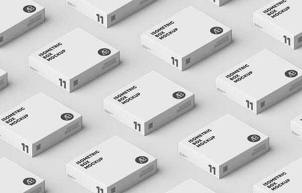 Box Packaging Grid Mockup PSD - Mockup Hunt