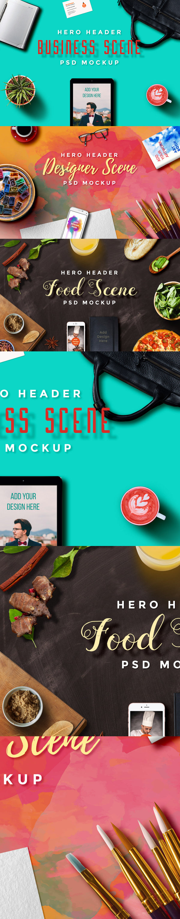 Hero Header Scene Mockup PSD Templates - Mockup Hunt