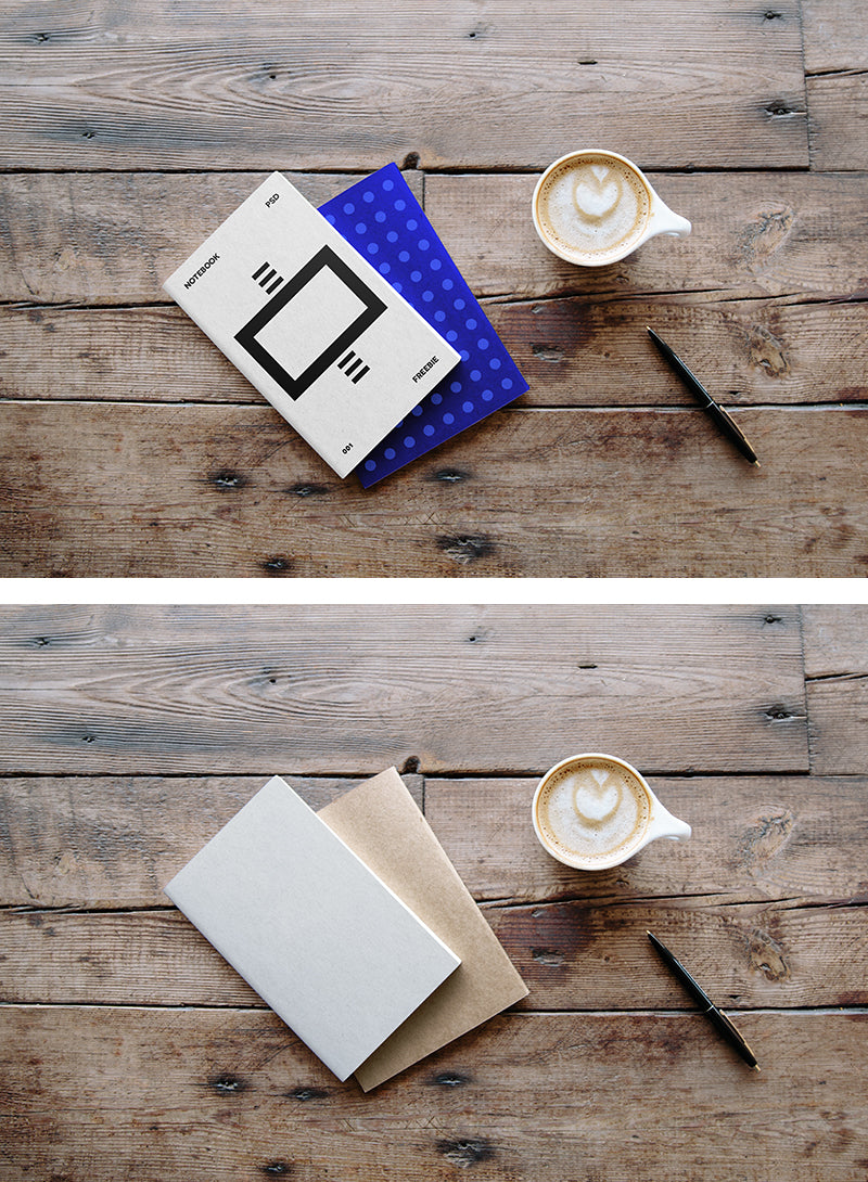 Set of Two Notebook Mockups (Mockup Download) - Mockup Hunt