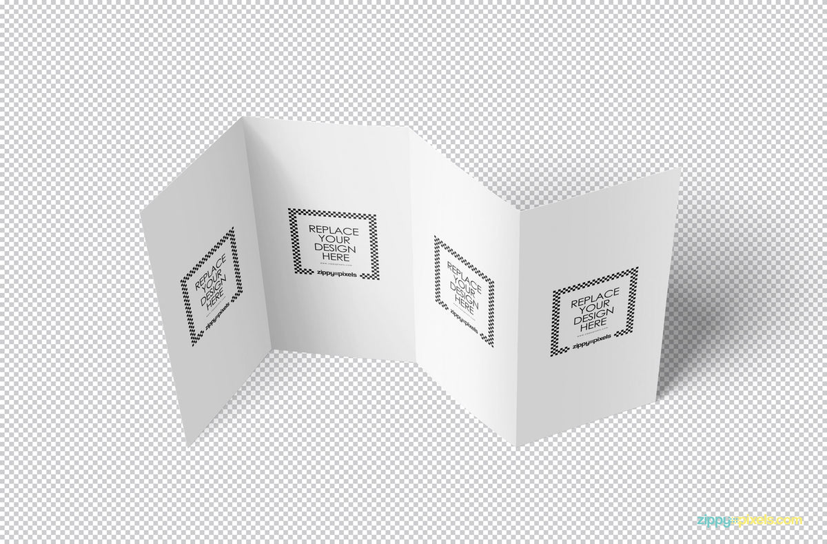 Photo-realistic Folded Brochure Mockup - Mockup Hunt