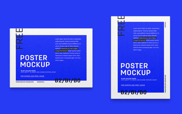 Art Gallery Frame or Poster Mockup (B2/B1/B0 Sizes) - Mockup Hunt
