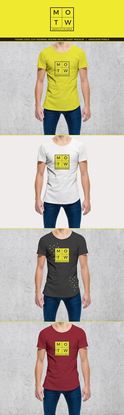 Round Neck T-Shirt PSD Mockup - Mockup Hunt
