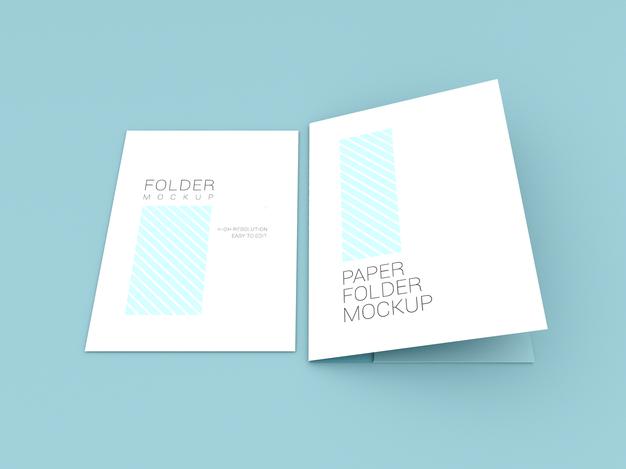 A4 Paper With Presentation Folder Mockup Psd - Mockup Hunt