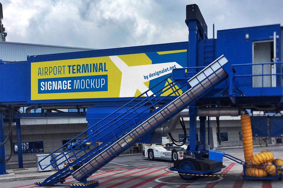 Airport Terminal Signage Mockup - Mockup Hunt