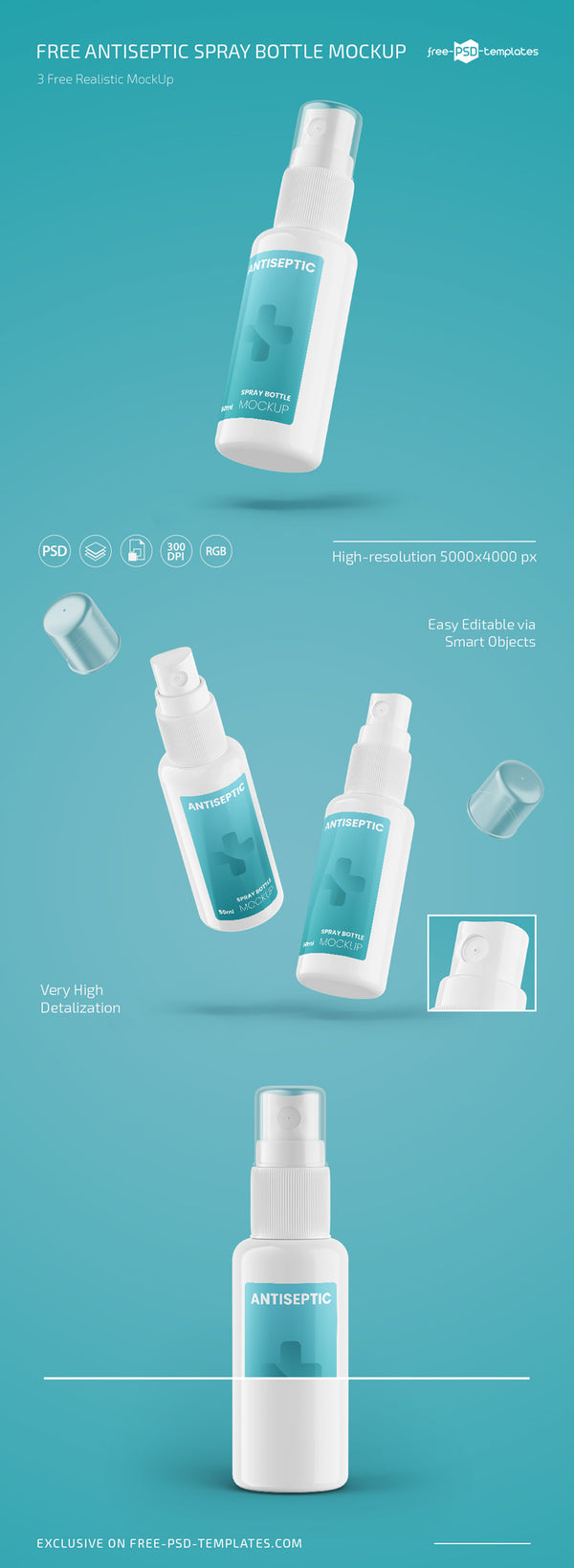 Antiseptic Spray Bottle Mockup - Mockup Hunt