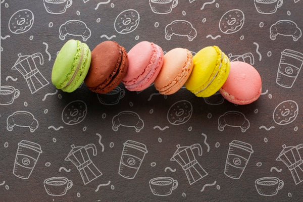 Assortment Of Macarons With Mock-Up Psd - Mockup Hunt