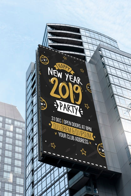 Billboard Sign On Tall Building Psd - Mockup Hunt