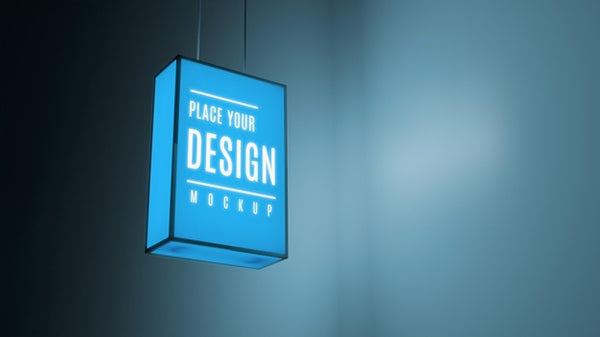 Blue Colour Night Business Sign Psd - Mockup Hunt