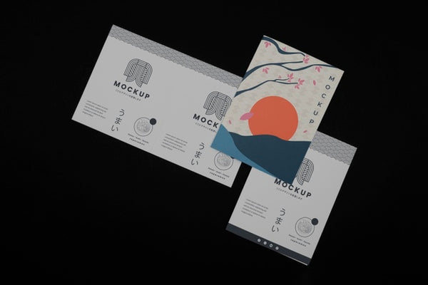 Brochure Mockup With Japanese Inspiration Psd - Mockup Hunt