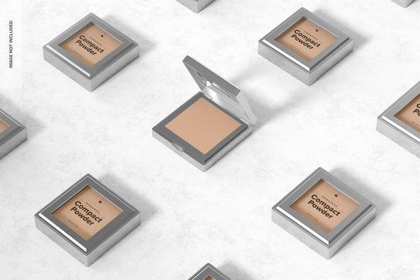 Compact Powder Packaging Set Mockup Psd - Mockup Hunt
