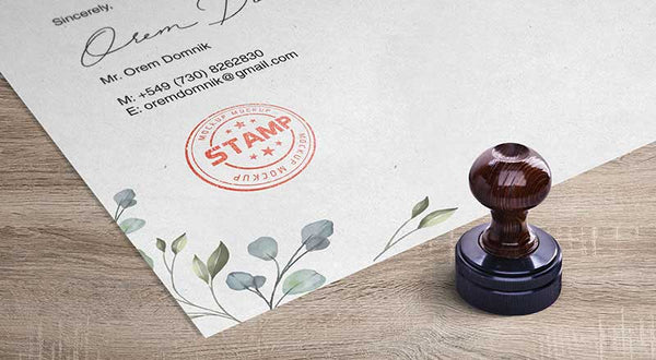 Corporate Round Stamp On Letterhead Mockup Psd - Mockup Hunt