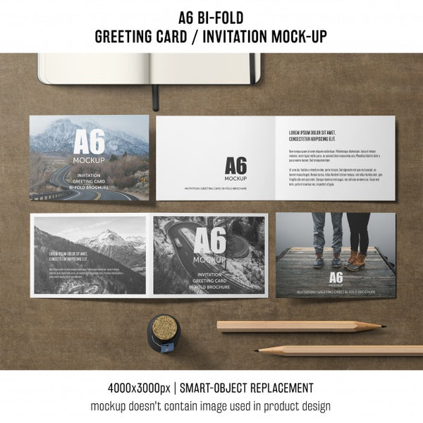 Creative A6 Bi-Fold Invitation Card Template Psd - Mockup Hunt