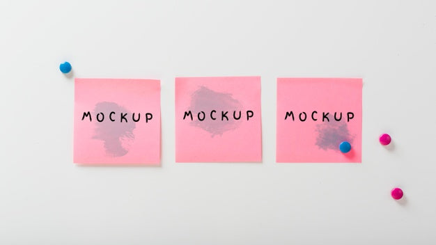 Desk Concept With Sticky Notes Mock-Up Psd - Mockup Hunt