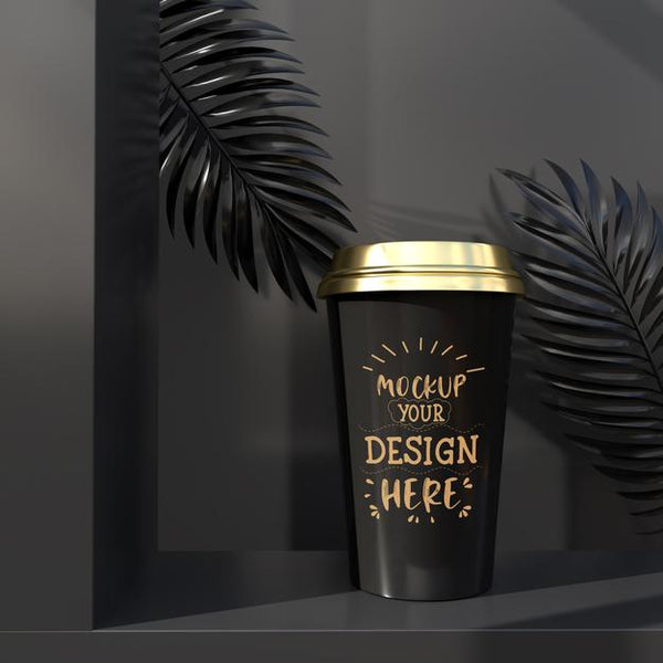 Disposable Plastic Coffee Cup Packaging. Package For Branding And Iden ...