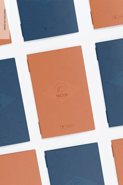 Double Fold Menu Covers Mockup, Mosaic Psd - Mockup Hunt