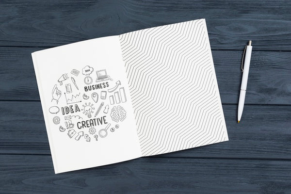 Draw On Agenda With Pen Beside Psd - Mockup Hunt