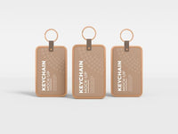 Elegant Metal Border Leather Keychain Mockup Psd - Mockup Hunt