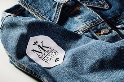 Fabric Clothing Patch Mock-Up On Denim Material Psd - Mockup Hunt