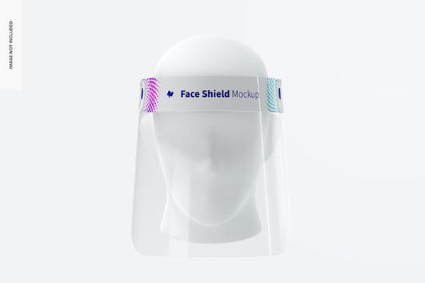 Face Shield With Head Mockup, Front View Psd - Mockup Hunt