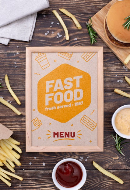 Fast Food Menu Concept Mock-Up Psd - Mockup Hunt