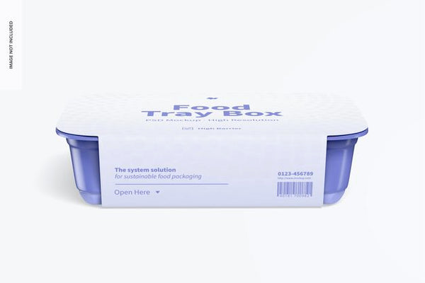 Food Tray Box With Label Mockup Psd - Mockup Hunt
