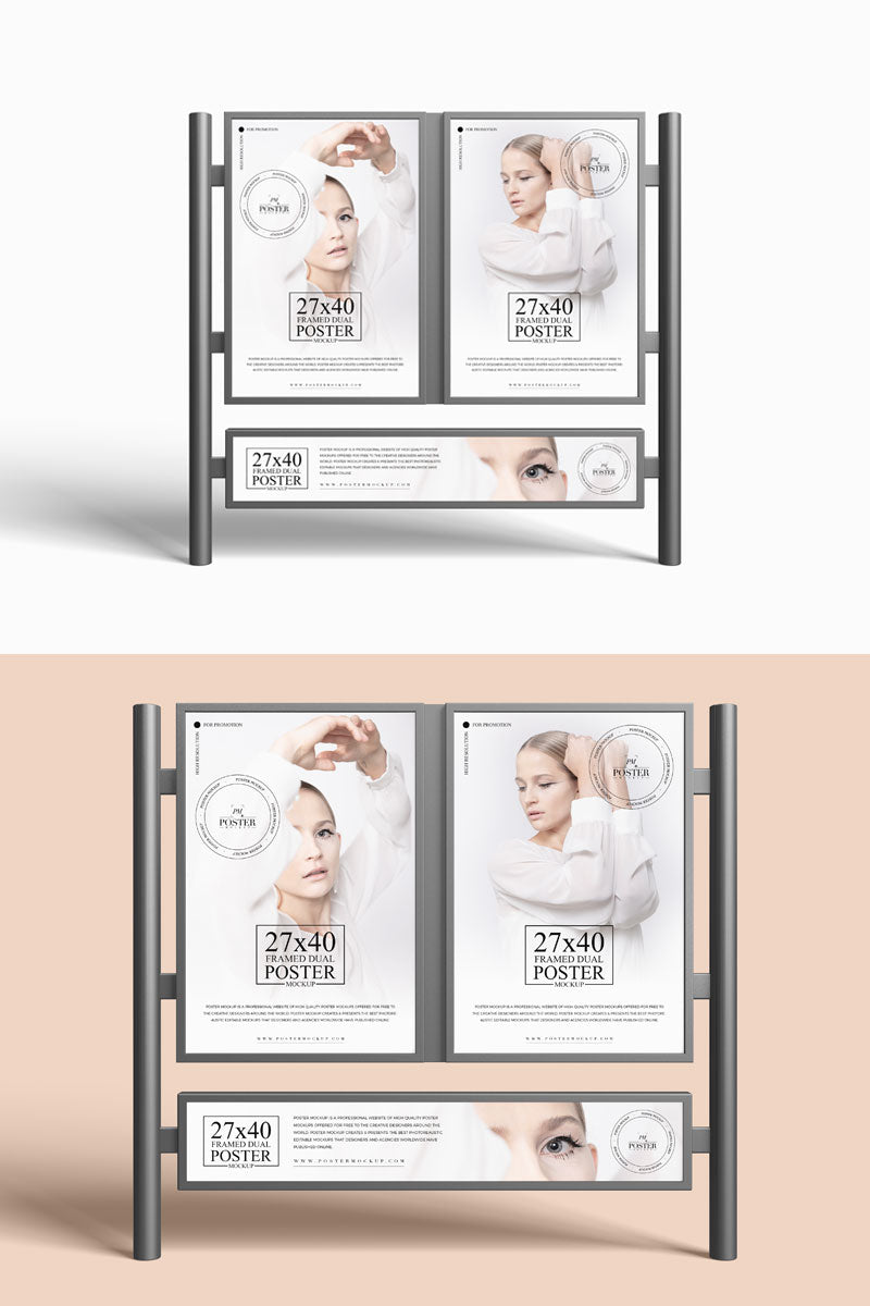 Framed Dual Poster Mockup Psd - Mockup Hunt