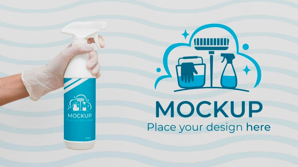 Front View Cleaning Product With Mock-Up Packaging Psd - Mockup Hunt