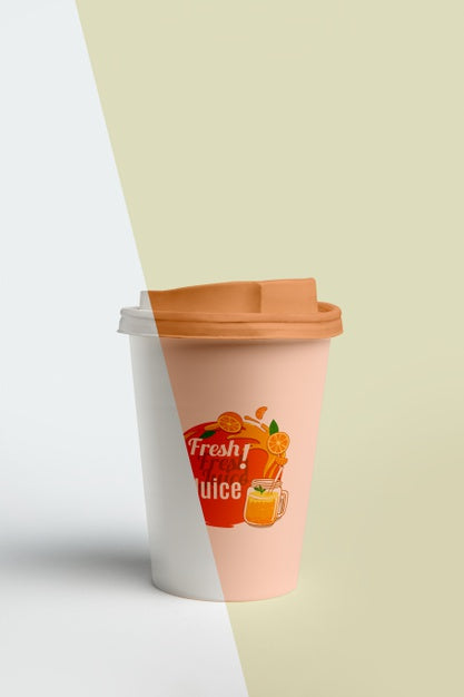 Front View Of Coffee Cup With Lid Psd - Mockup Hunt
