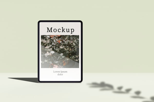 Front View Of Tablet With Shadow Psd - Mockup Hunt