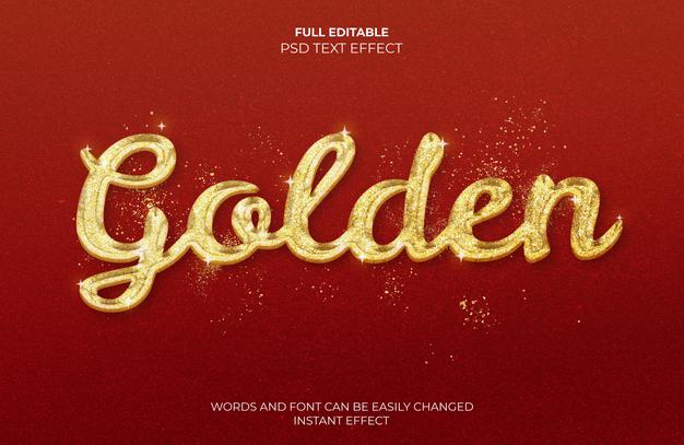 Golden Text Effect Psd - Mockup Hunt