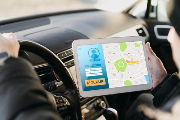 Gps Location Tracker Concept With Mock-Up Psd - Mockup Hunt