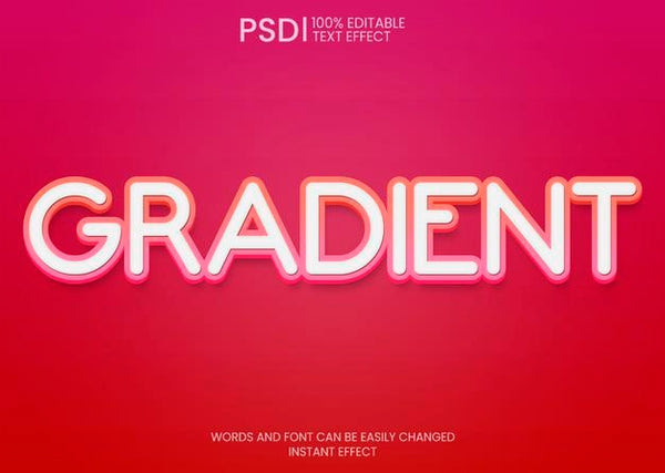 Gradient Pink And Red Text Effect Psd - Mockup Hunt