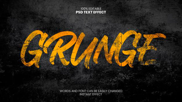 Grunge Text Effect Psd - Mockup Hunt