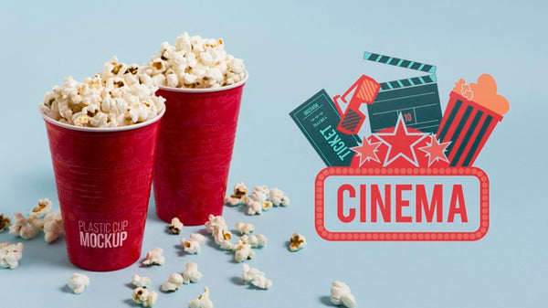 High Angle Movie Composition Mock-Up Psd - Mockup Hunt