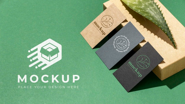 High Angle Of Paper Stationery With Leaf Psd - Mockup Hunt